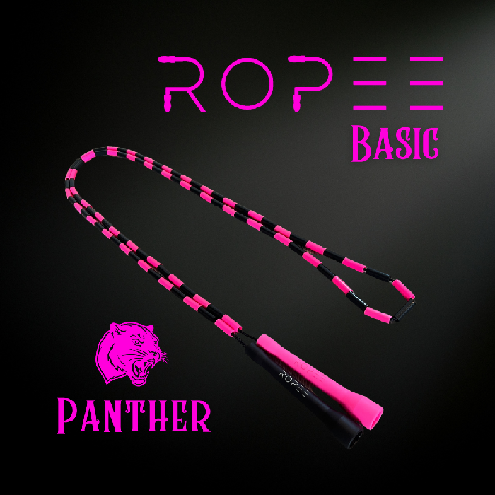 Ropee Panther – Stylish and fast beaded jump rope in neon pink and black